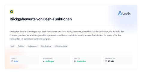 Rückgabewerte Von Bash Funktionen Labex