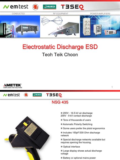 Esd Simulator Introduction New Format Teseq Only 2017 Pdf