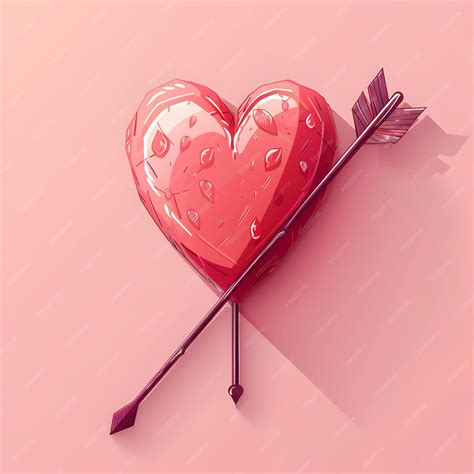 3d Flat Heart And Arrow Icon With Copy Space For Invitations Love Theme Infographic For Wedding