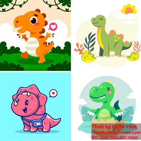 Khủng Long Chibi ThiẾt KẾ Chibi 190k Cute ĐÁng YÊu