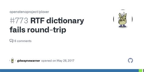 Rtf Dictionary Fails Round Trip · Issue 773 · Openstenoprojectplover · Github