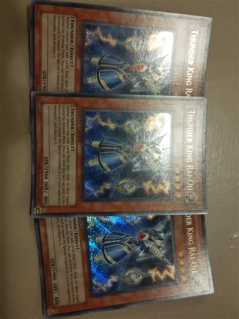 Yu Gi Oh Thunder King Rai Oh Yg02 En001 Secret Rare Limited Edition X 3 Eur 120 00 Picclick It