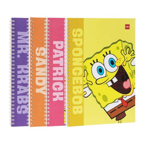 Deli Lb560 Spongebob Spiral Notebook B5 60 Sheets Shopee Philippines