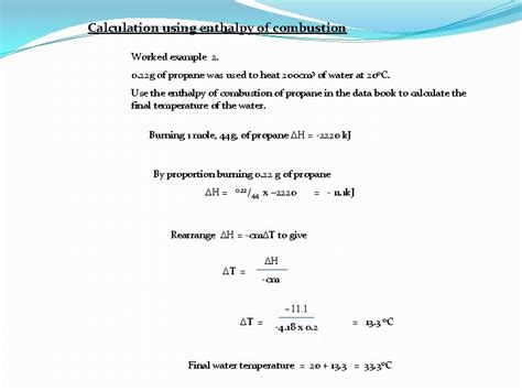 Enthalpy Calculations And The Specific Heat Equation Enthalpy