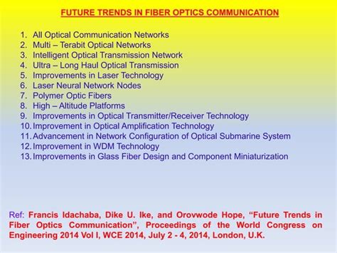 Focsl18 Potential Application Of Optical Fibersppt