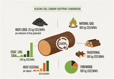 Heating Fuel Carbon Footprint Comparison Infographic Shows Co2 Stock Illustration Illustration