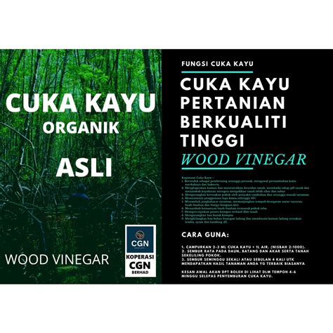 Cuka Kayu Asli Wood Vinegar Original Organik 100 Asli Cuka Kayu Danri Kilang Kayu