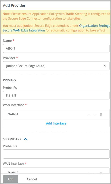 Setup Secure Edge Connector With Juniper Secure Edge Auto Provisioning Mist Juniper Networks
