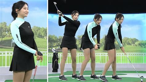 황아름 레슨 ＜아이언＞ 백스윙 톱에서의 팔꿈치 각도를 유지해 다운스윙하기 네이버 Tv