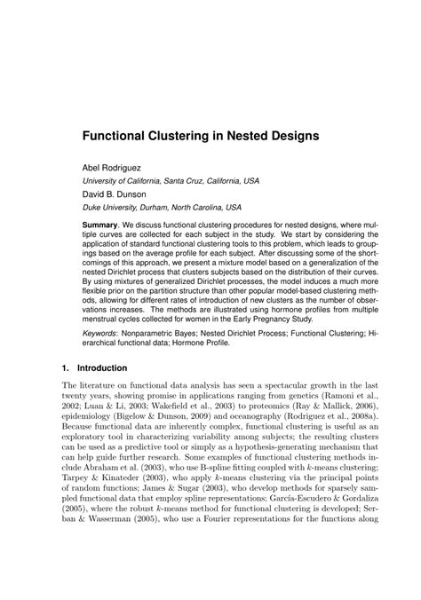 Pdf Functional Clustering In Nested Designs Modeling Variability In