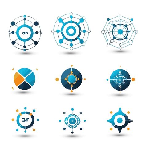 Логотип коллекции Connected Network Technology включая синий и оранжевый круг со словом