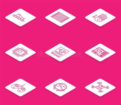 Set Line Conveyor Belt With Cardboard Box Processor Microcircuits Cpu User Manual Electronic