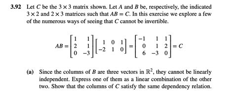 Solved 92 Let C Be The 3×3 Matrix Shown Let A And B Be