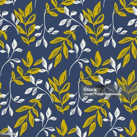 완벽 한 패턴 단풍 가지의 추상 스케치 실루엣 자연 표면 디자인에서 나뭇잎 벡터 일러스트 레이 션 가리기에 대한 스톡 벡터 아트 및 기타 이미지 Istock