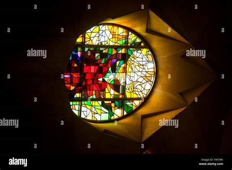 Stained Glass Interior Of The Expiatory Temple Of The Sagrada Familia