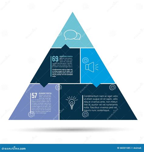 Step By Step Diagram Flat Triangle With Color Sections Triangle