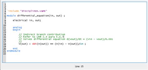 Verilog A Features Simetrix