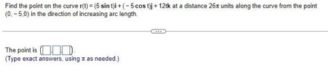 Solved Find The Point On The Curve Chegg
