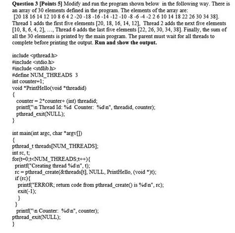 Solved Question 3 Points 5 Modify And Run The Program