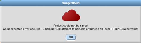 Couldnt Save Project Website Bugs Snap Forum