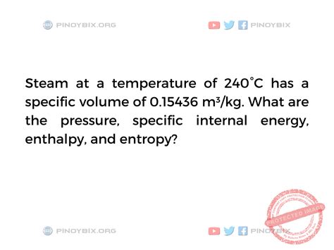 Solution What Are The Pressure Specific Internal Energy Enthalpy