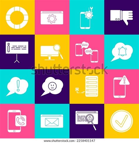 Set Check Mark Circle Mobile Exclamation Stock Vector Royalty Free 2258401147 Shutterstock