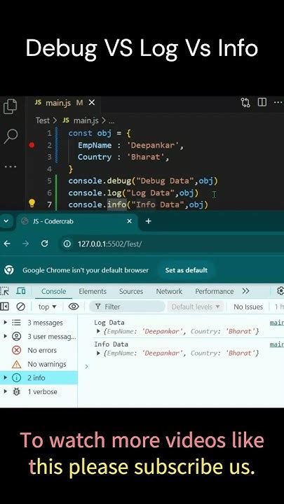 Interview Challenge 137 Console Log Vs Debug Vs Info In Js