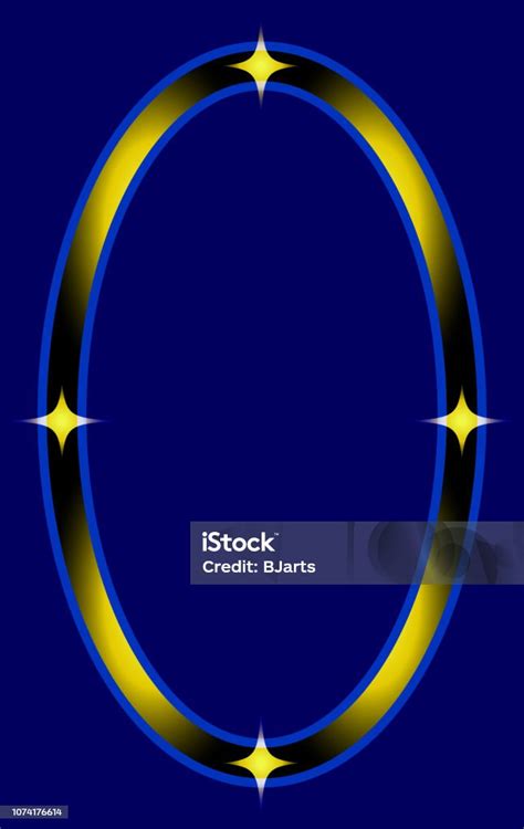 파란색 배경에 고립 된 스타와 함께 세련 된 타원 프레임 디자인 카드 초대장 크리스마스 새 해 등등에 대 한 인쇄에 대 한 벡터 그래픽 프레임 0명에 대한 스톡 벡터 아트