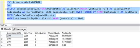 Lead And Lag Functions In Sql Servertsql Database Tutorials