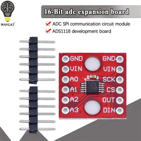 ads1118 16 bit i2c iic ad converter adc spi communication module development board for arduino