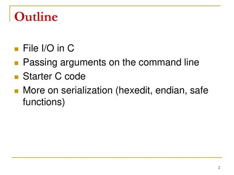 File Io Command Line Parameters Endian Ness Ppt Download