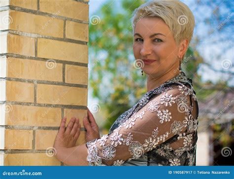 Mature Woman At Countryside Romantic Style Lady Portrait Stock Image