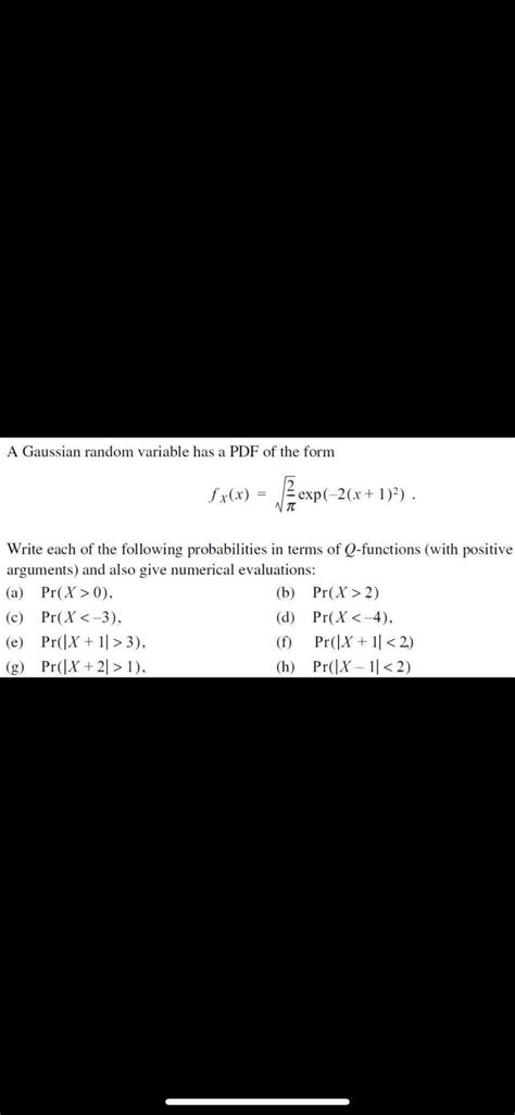 solved a gaussian random variable has a pdf of the form