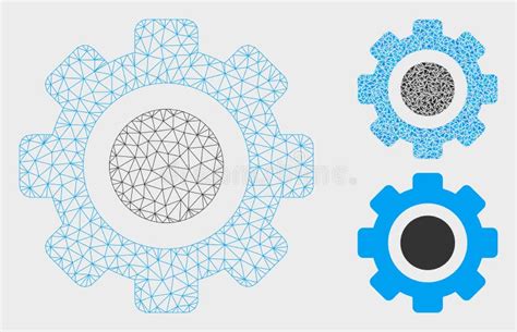 Gear Vector Mesh 2d Model And Triangle Mosaic Icon Stock Vector Illustration Of Abstract
