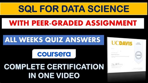 Sql For Data Science All Weeks Quiz Answers With Peer Graded Assignment Coursera