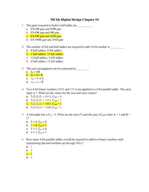 MCQs Chapter Multiple Choice Questions For Boolean Algebra And Logic Gates Mult Iple