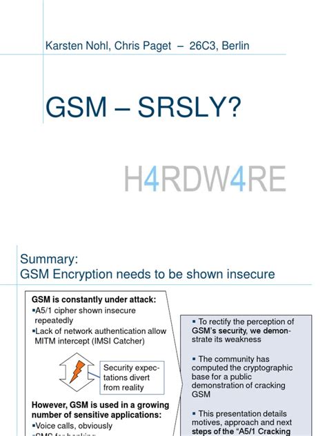 Karsten Nohl Pdf Gsm Encryption
