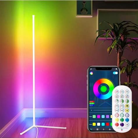 Lampadaire Led Salon 142cm Smart Rgb Led Lampadaire Lampe Dangle Avec Télécommande Et App 16