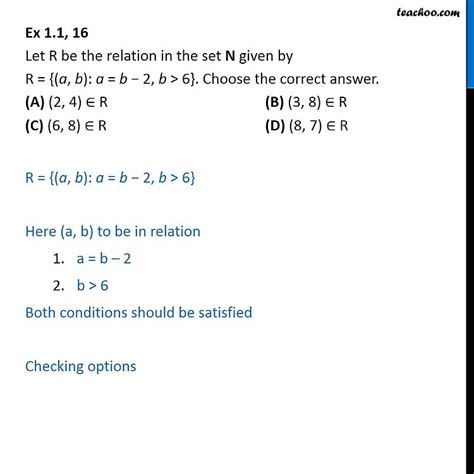 Ex 1 1 16 Let R A B A B 2 B 6 Choose Relations