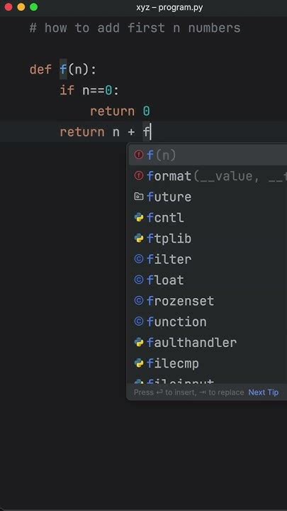 Adding N Numbers Using Recursion In Python Coding Python Tech Shorts Ytshorts Software