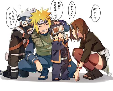 Hatake Kakashi Namikaze Minato Uchiha Obito And Nohara Rin Naruto