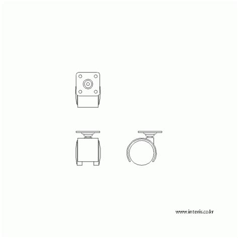 가구부속 캐스터 캐드 D F Caster002 Library Magnicad Cad Block Free Download