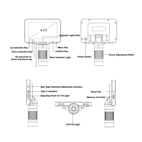 Inspection Microscope Adjustable Brightness Digital Microscope High