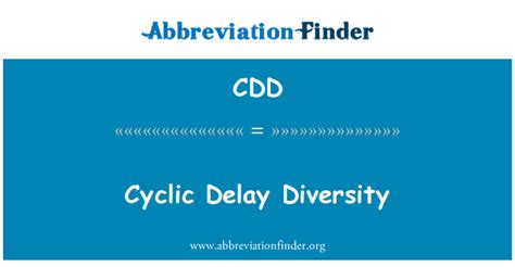 Cdd 代表 循环延迟分集 Cyclic Delay Diversity