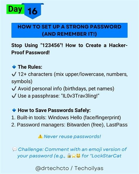 Techoilyas Day 16 How To Set Up A Strong Password And Remember It