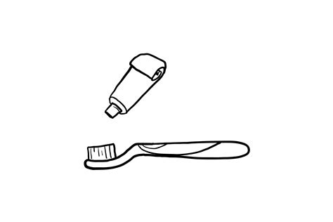 Toothbrush And Toothpaste Coloring Page