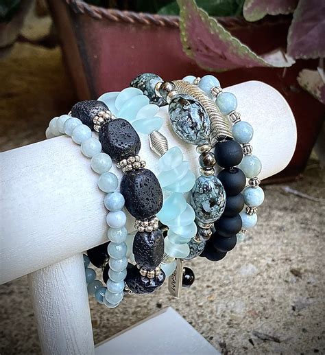 Stackable Multilayered Stretch Beaded Bracelet Etsy