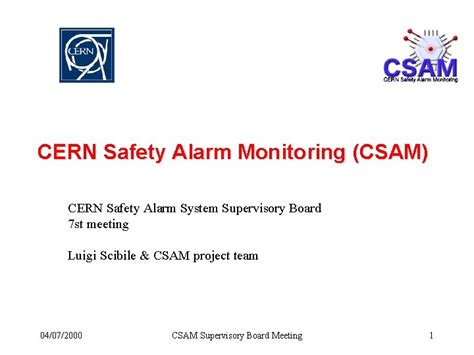 Cern Safety Alarm Monitoring Csam Cern Safety Alarm