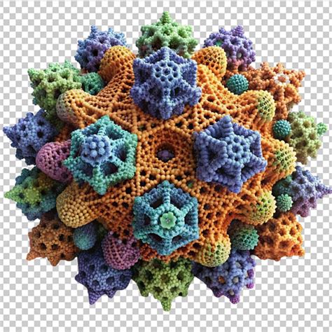 algorithmically created 3d fractal structures premium ai generated psd