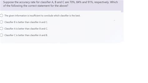 Solved Suppose The Accuracy Rate For Classifier A B And C